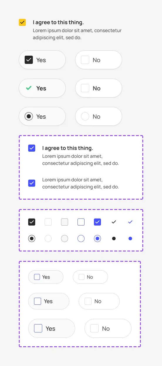 Figma Input: Checkboxes / Radio, UI Component | Component Collector Design System